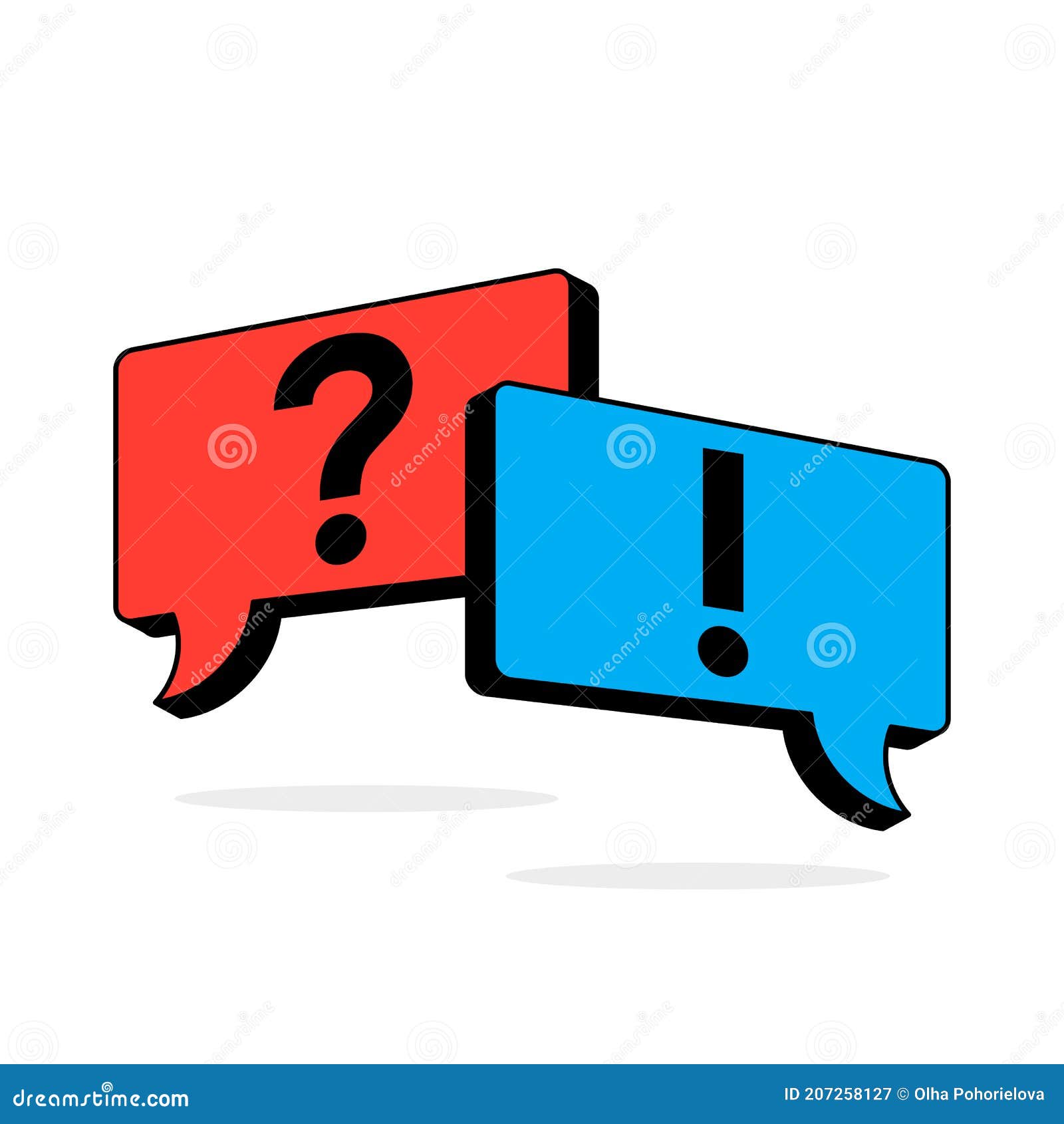 Question Mark and Exclamation Mark Icon. Online Communication and ...