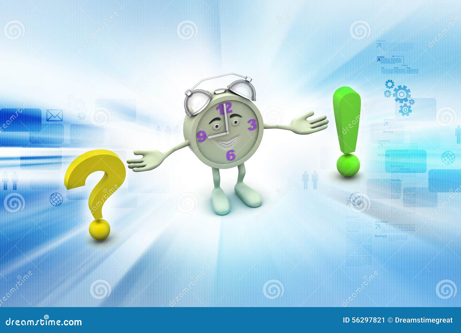 Question Mark with Exclamation Mark with Clock Stock Illustration ...