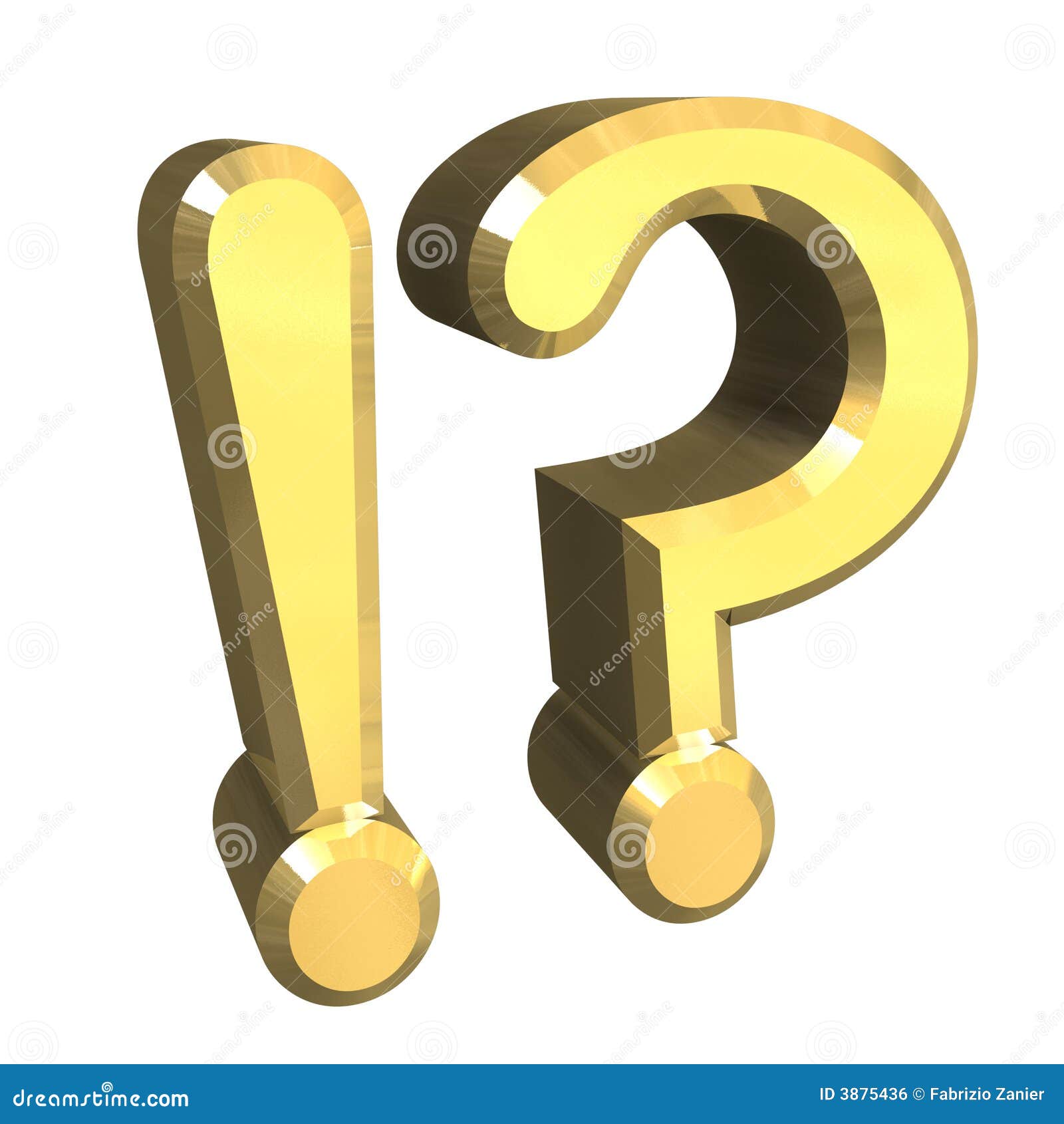 Question Mark & Exclamation Mark in Gold Isolated Stock Illustration ...