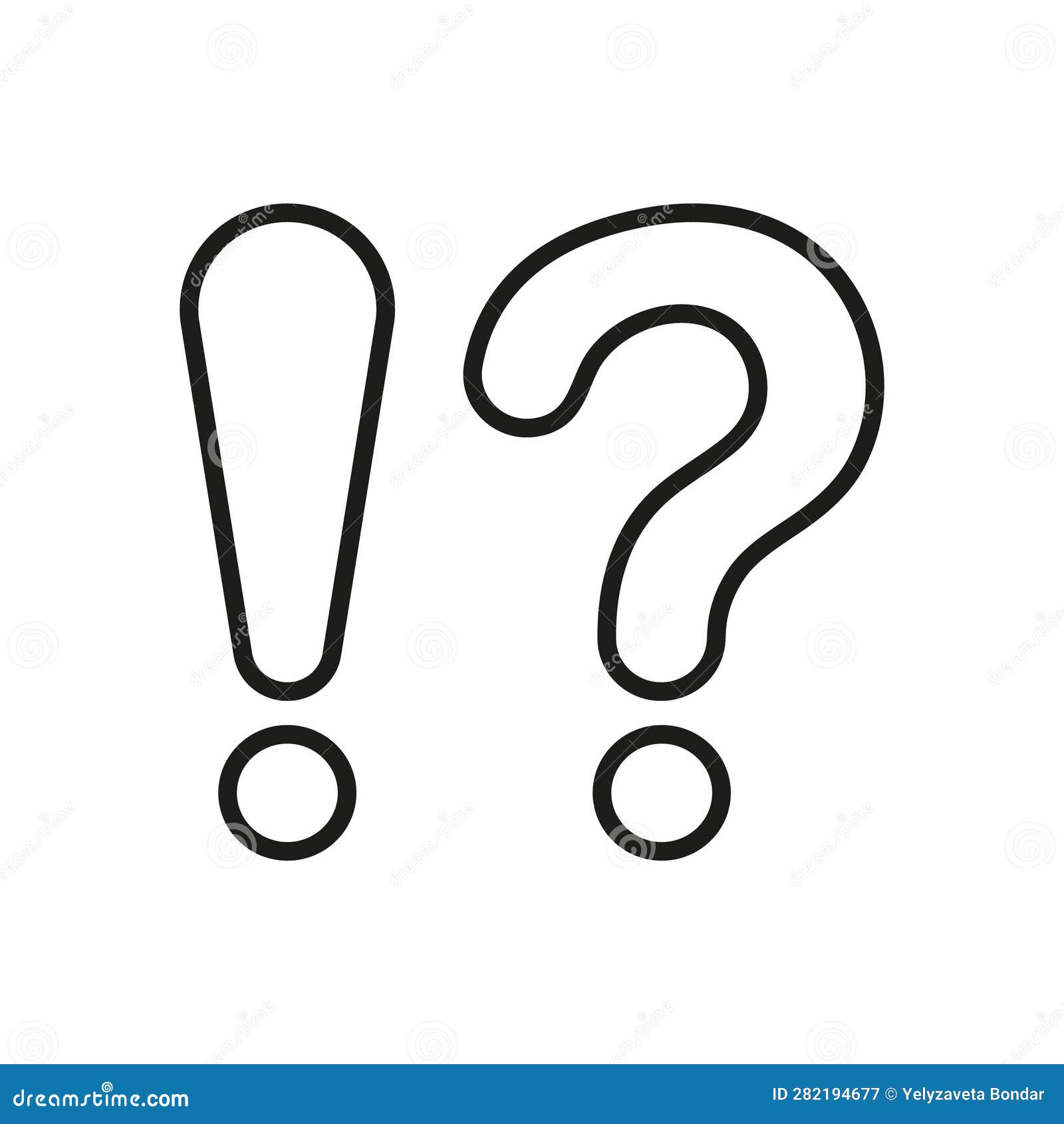 Question Mark and Exclamation Point Line Icon. FAQ, Answer Linear ...