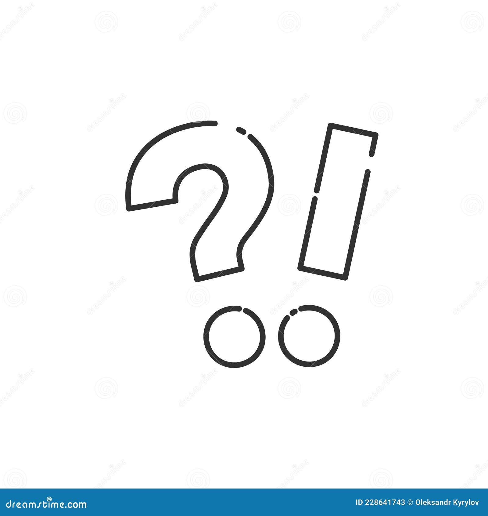 Question Mark and Exclamation Point Linear Icon. Stock Vector ...