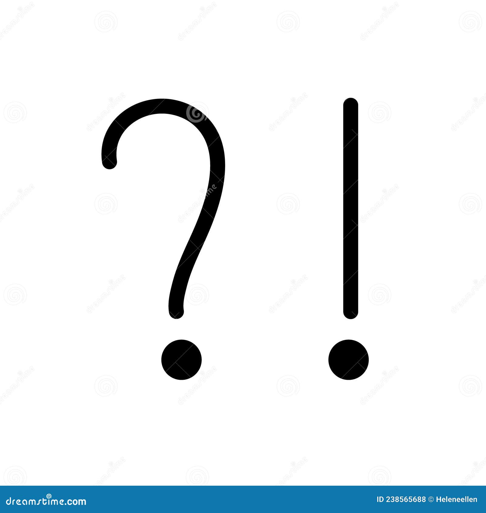 Question Mark and Exclamation Mark Punctuation Signs Stock Vector ...