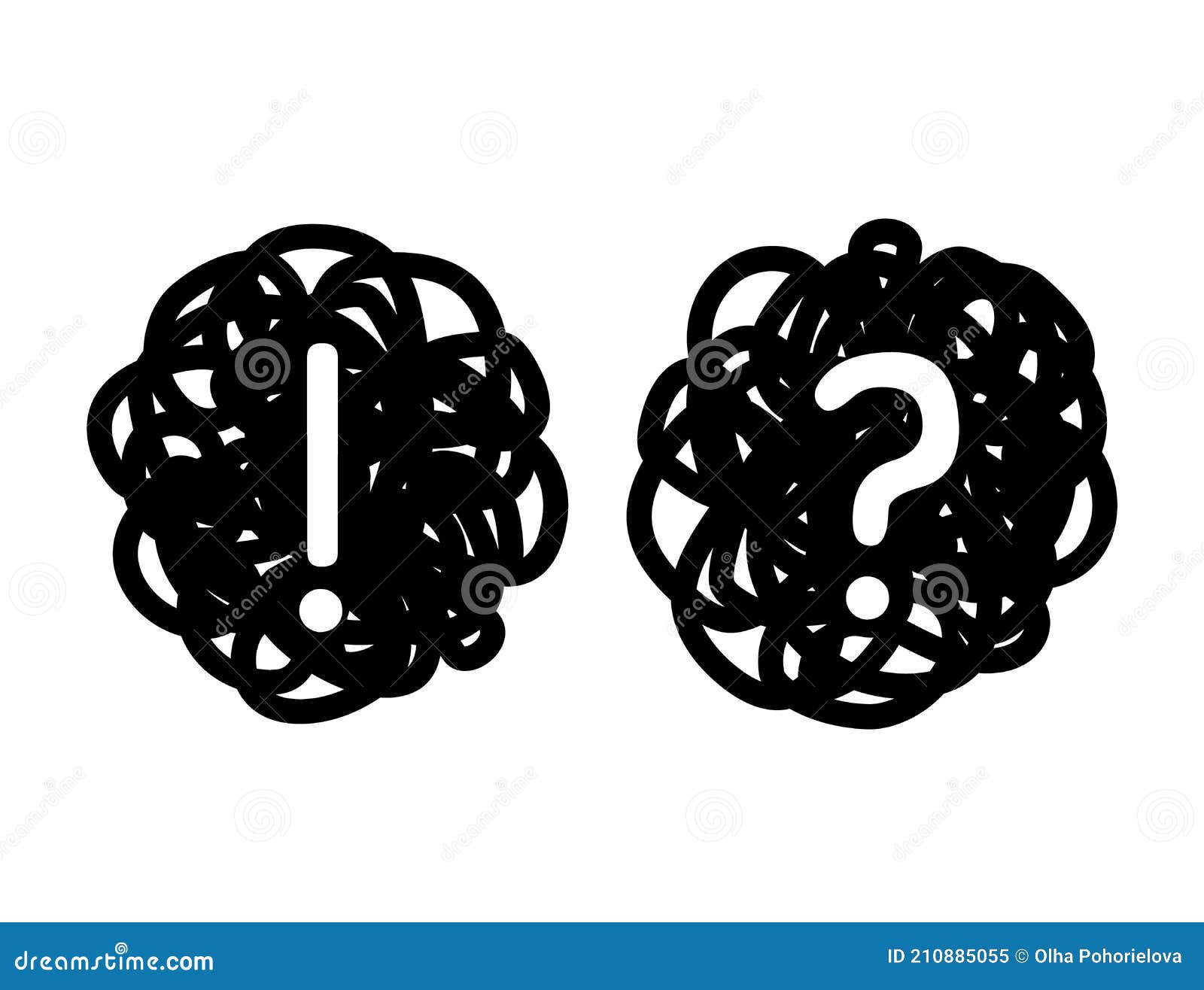 Question Mark and Exclamation Mark on a Scribble Background Stock ...