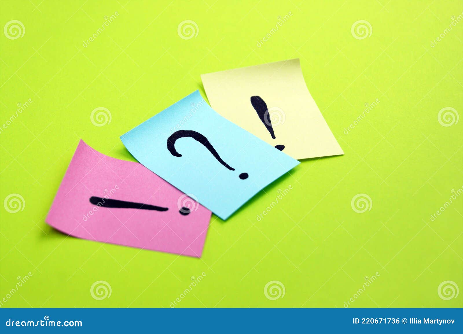 Question Mark and Exclamation Mark Stickers on Light Green Background ...
