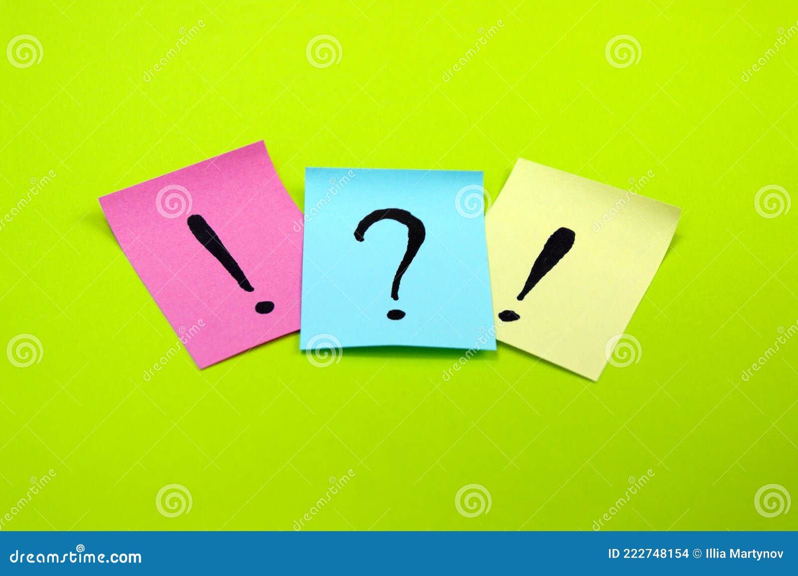 Question Mark and Exclamation Mark Stickers on Light Green Background ...