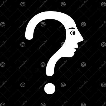 Question Mark with Face. Face Profile Silhouette Stock Vector ...