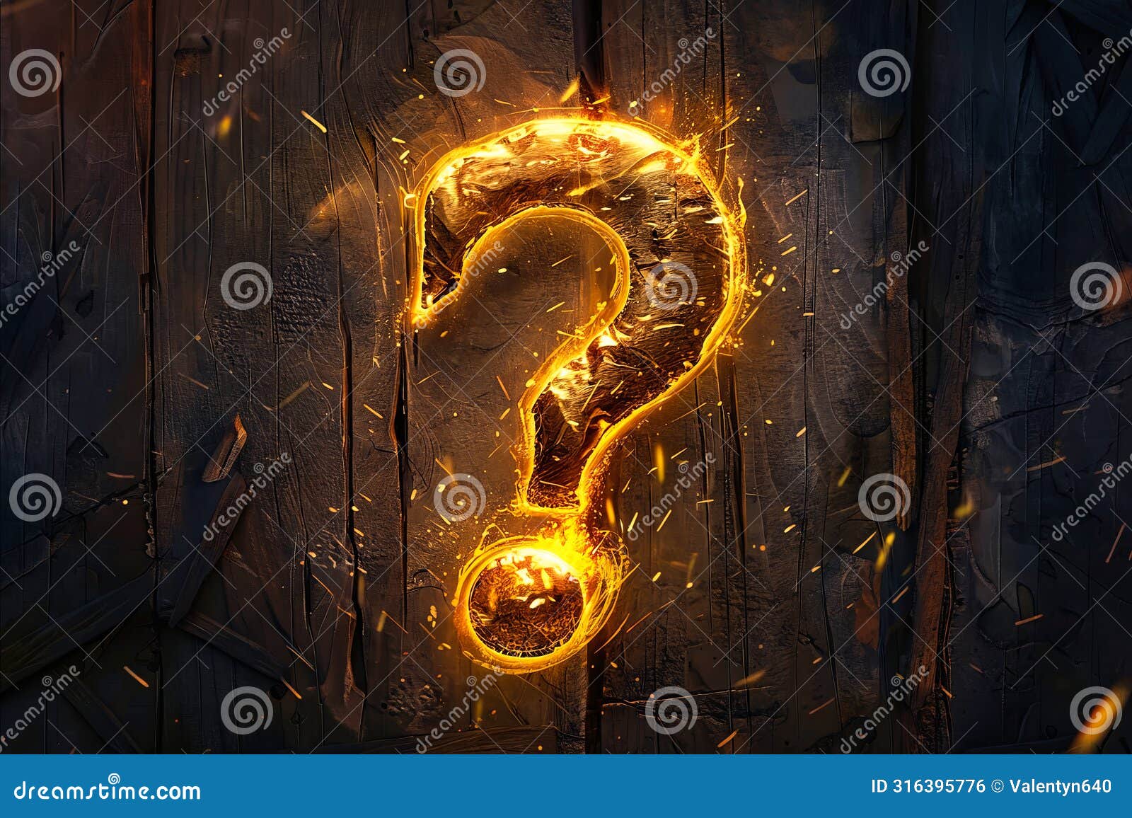 A Question Mark with Fire Surrounding it. Generative AI Stock Photo ...