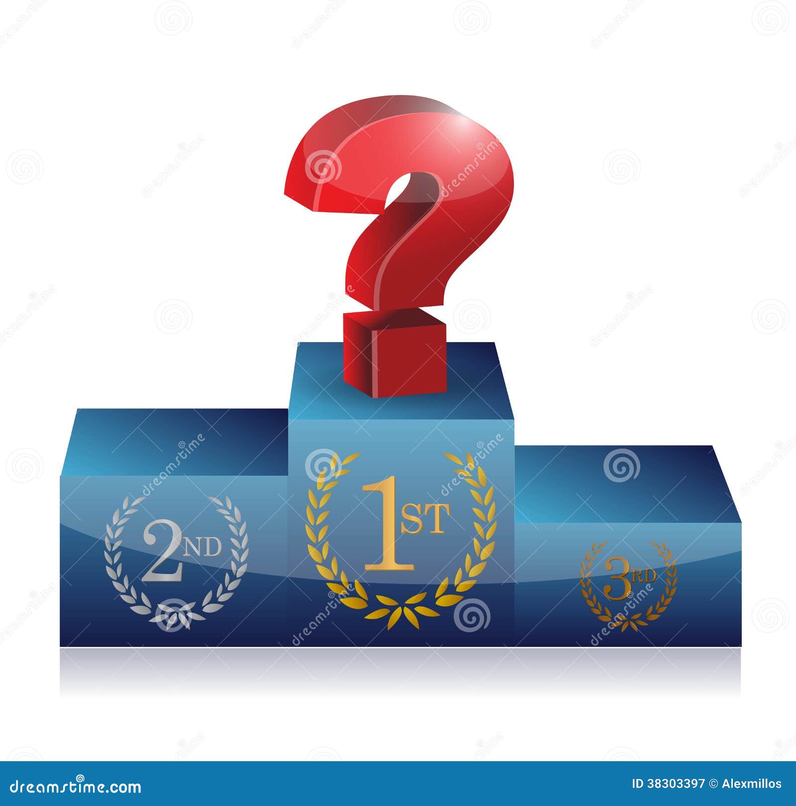 Question Mark on First Place. Podium Illustration Stock Illustration ...