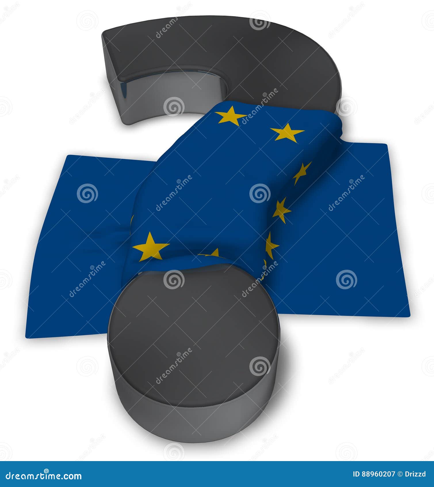 Question Mark and Flag of the European Union Stock Illustration ...