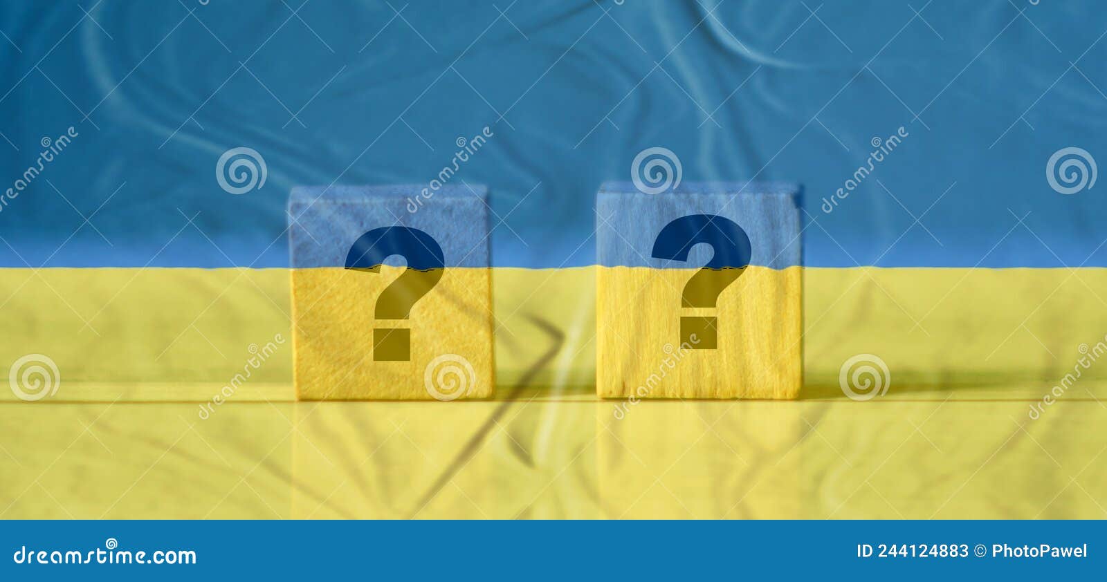 The Question Mark and the Flag of Ukraine. the Question is Why There is ...