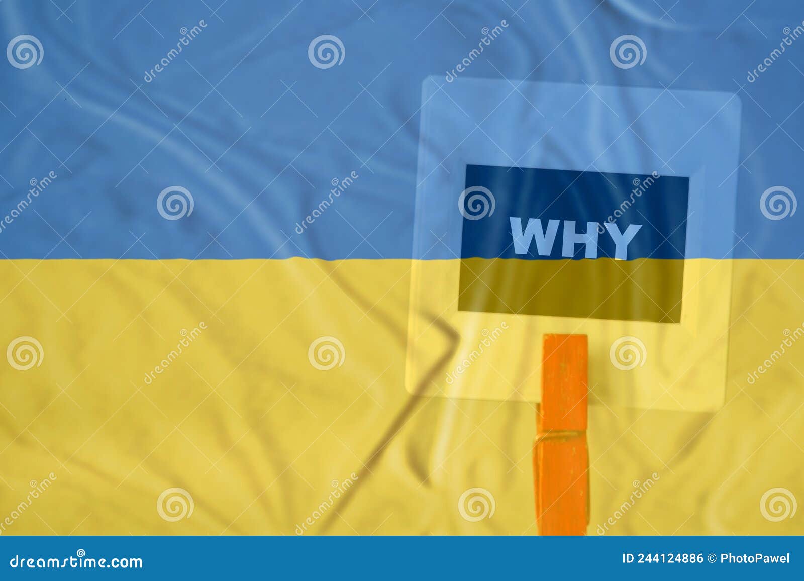 The Question Mark and the Flag of Ukraine. the Question is Why There is ...
