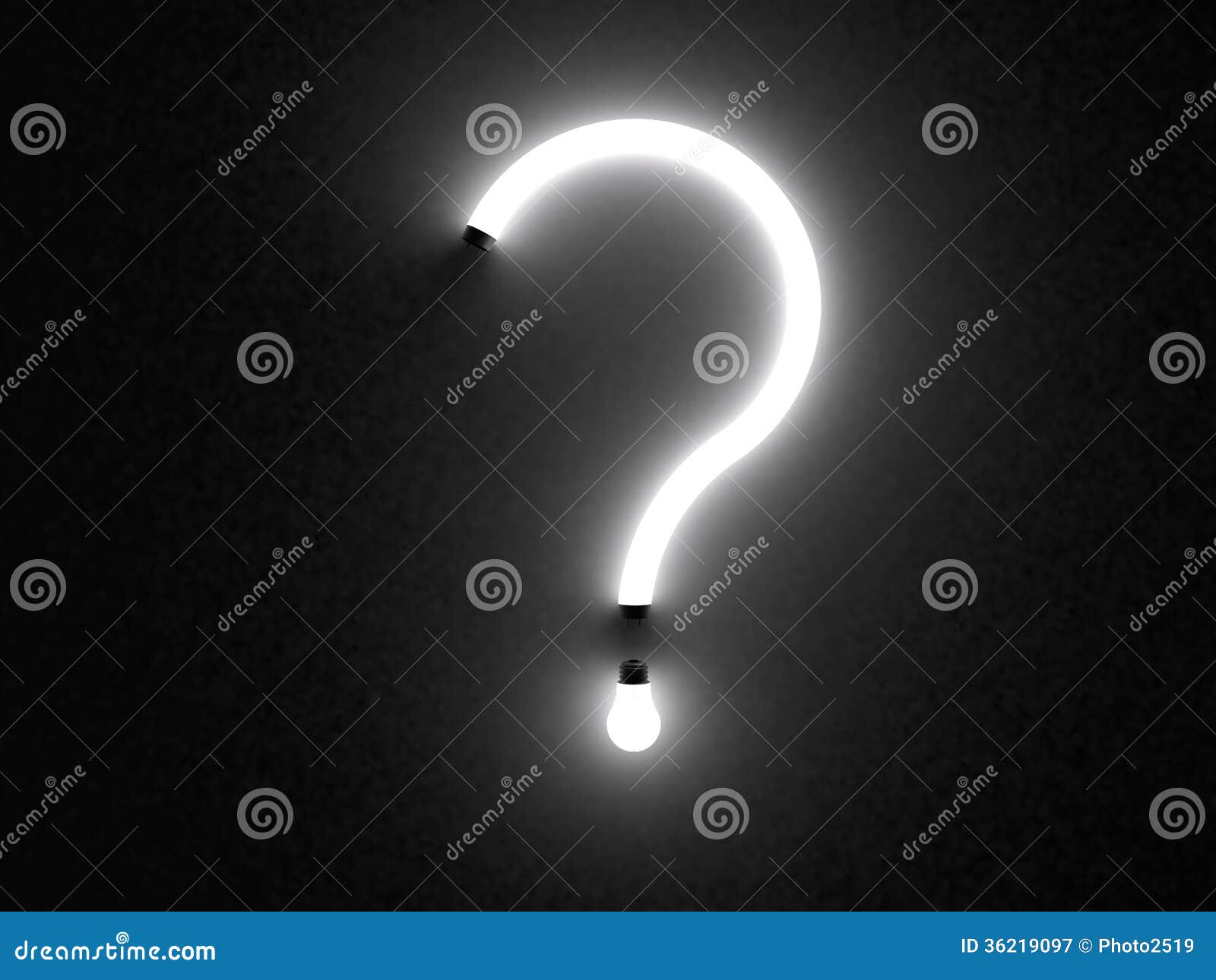 Question Mark Fluorescent Lamp Stock Image - Image of efficiency ...