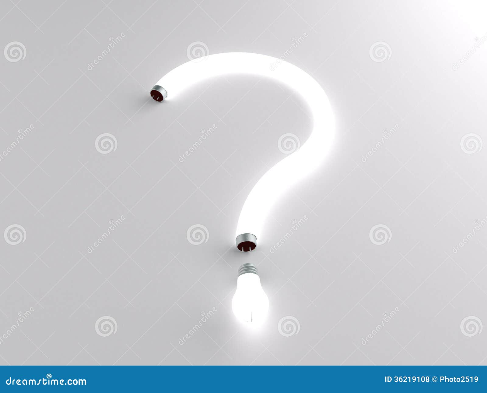 Question Mark Fluorescent Lamp Stock Photo - Image of business, idea: 36219108