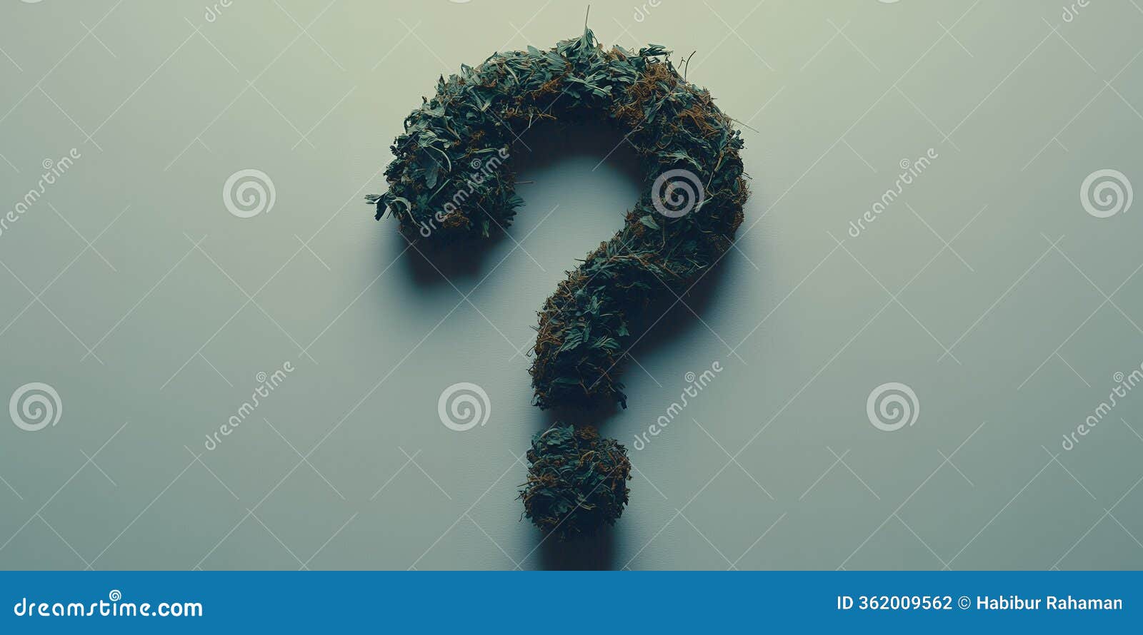 A Question Mark Formed with Green Foliage Stock Illustration ...