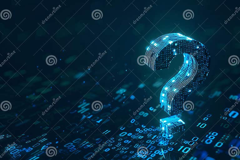 Question Mark Forming with Binary Code on Circuit Board Stock Image ...