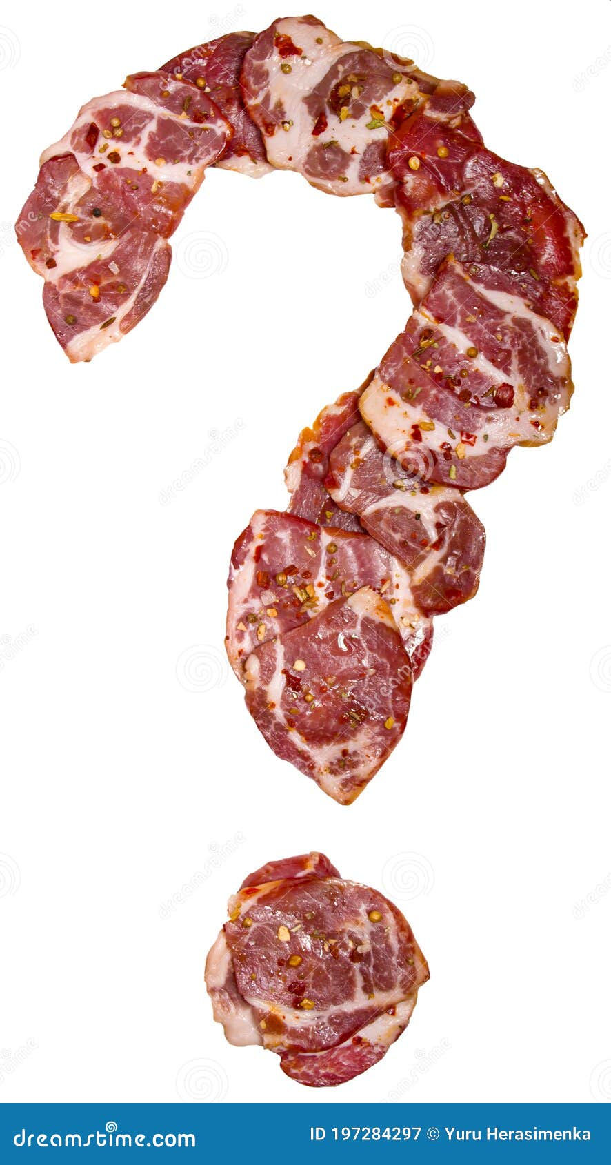 Question Mark. Fresh Meat Alphabet. Conceptual Font for Design. Stock ...