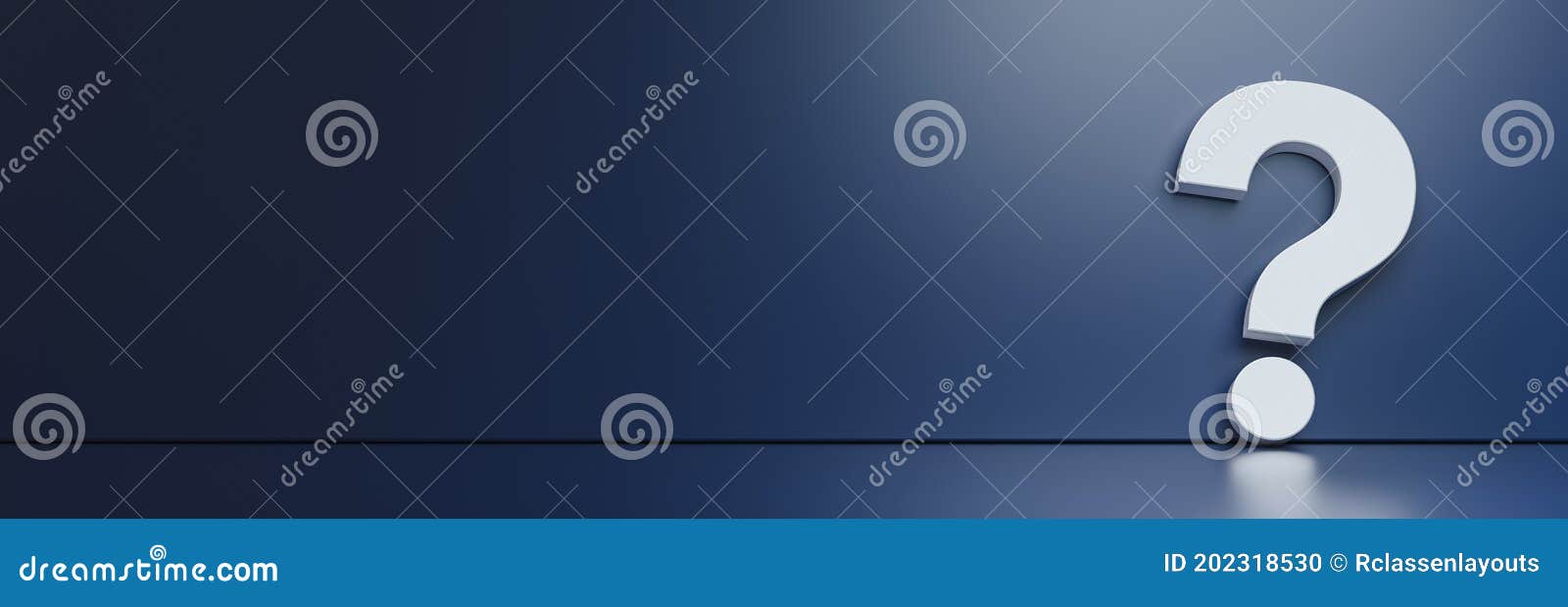Question Mark in Front of a Dark Blue Color Wall Background. Business ...