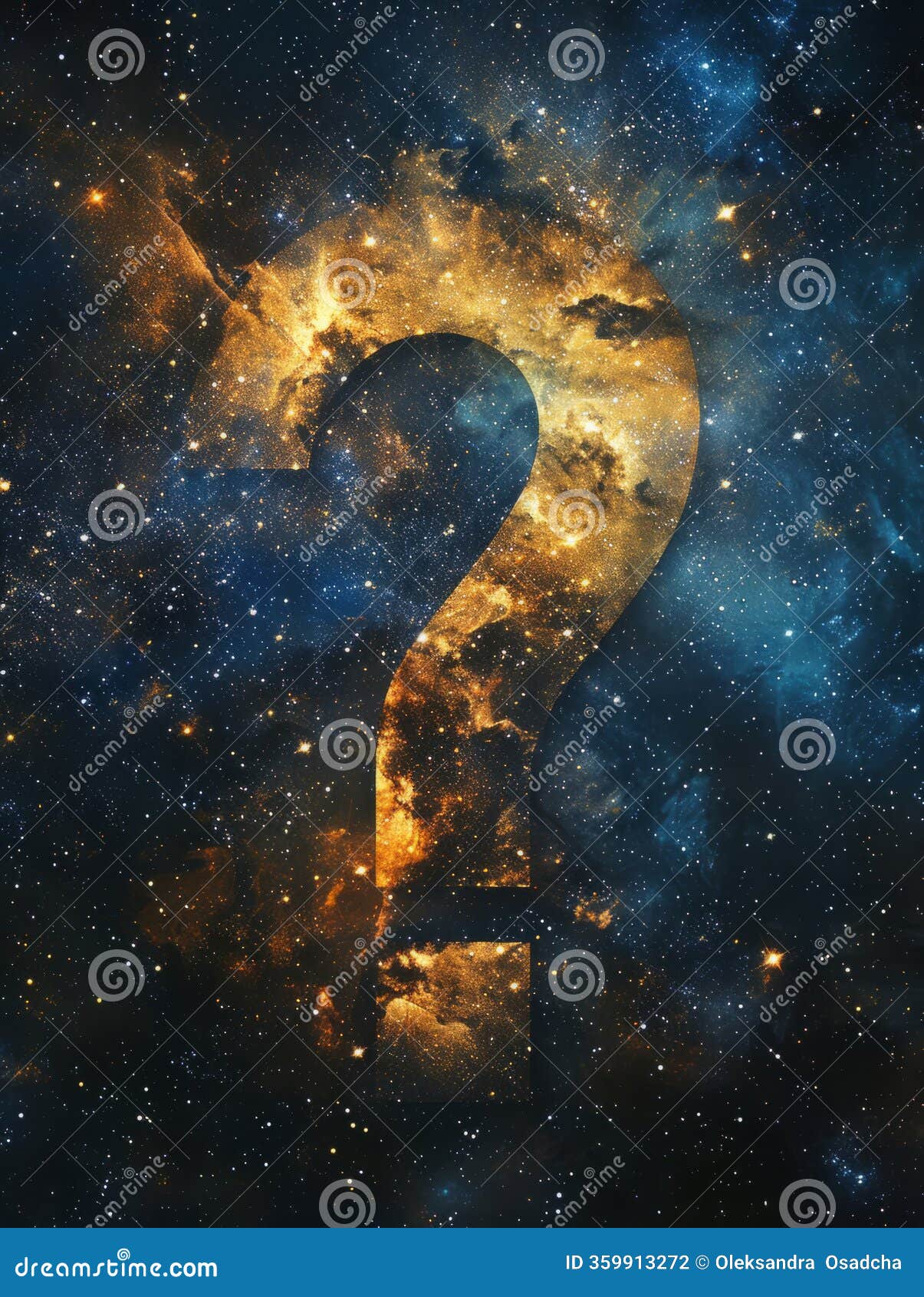 Question Mark in a Galaxy Background with Stars and Nebulae. Stock ...