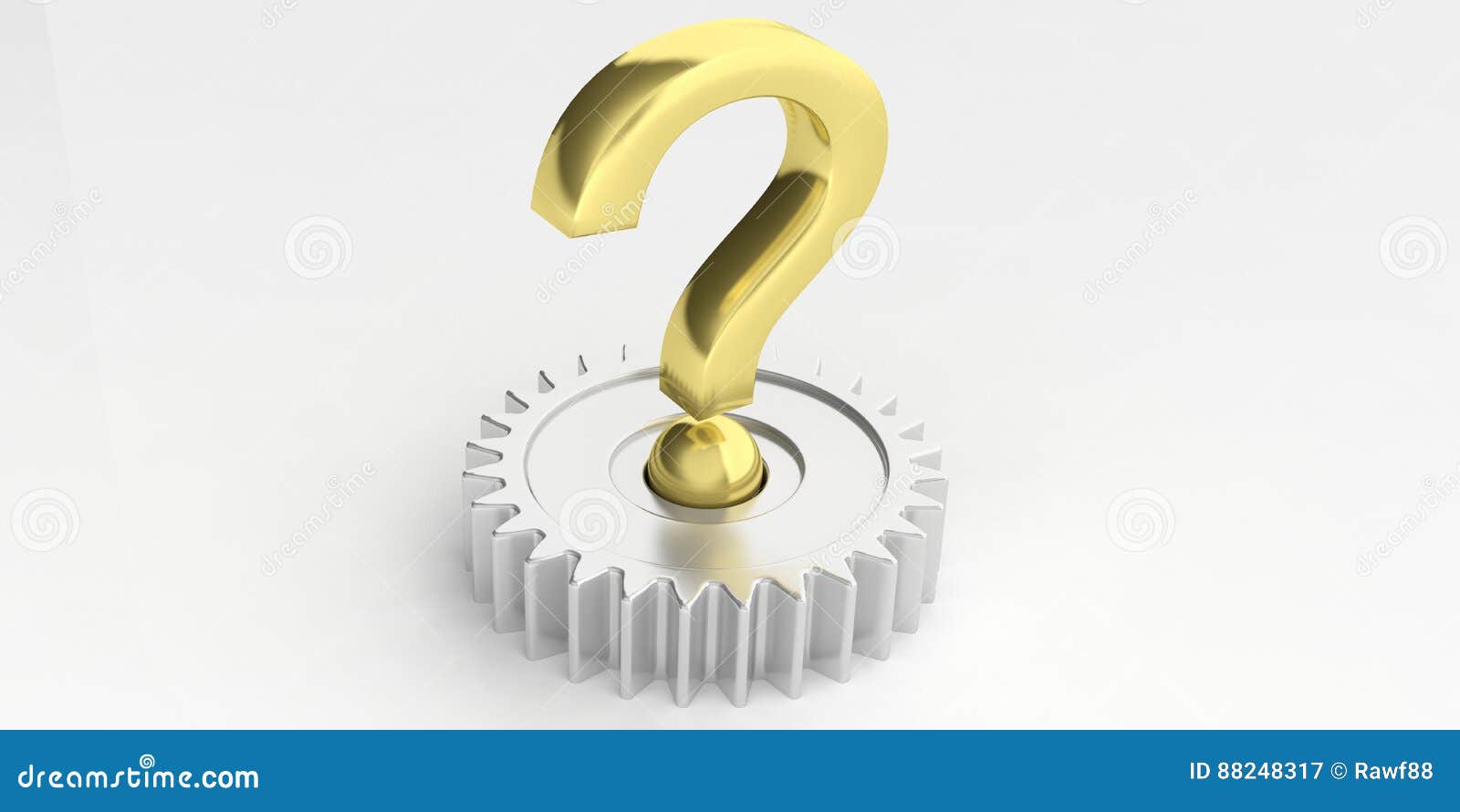 Question Mark- Gear on White Background. 3d Illustration Stock ...