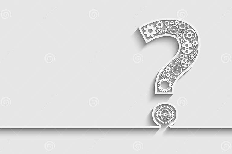 Question mark from gears stock vector. Illustration of machine - 50317668