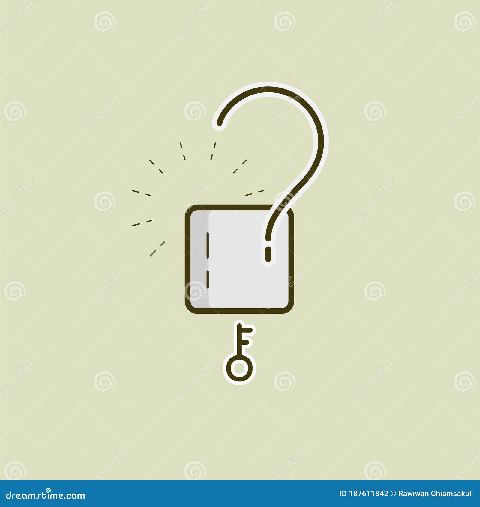 Unlock Question Symbol stock vector. Illustration of mark - 187611842