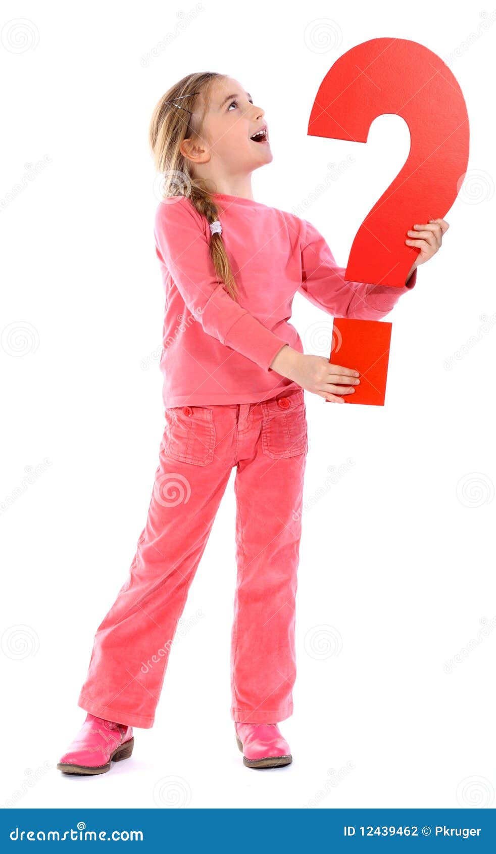 Question mark girl stock photo. Image of happiness, message - 12439462