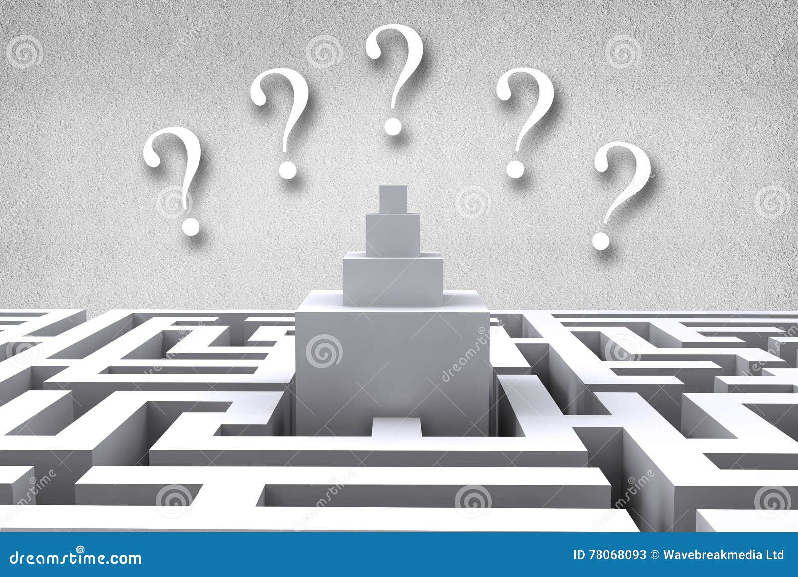 Question Mark Graphics Over Maze Stock Illustration - Illustration of ...