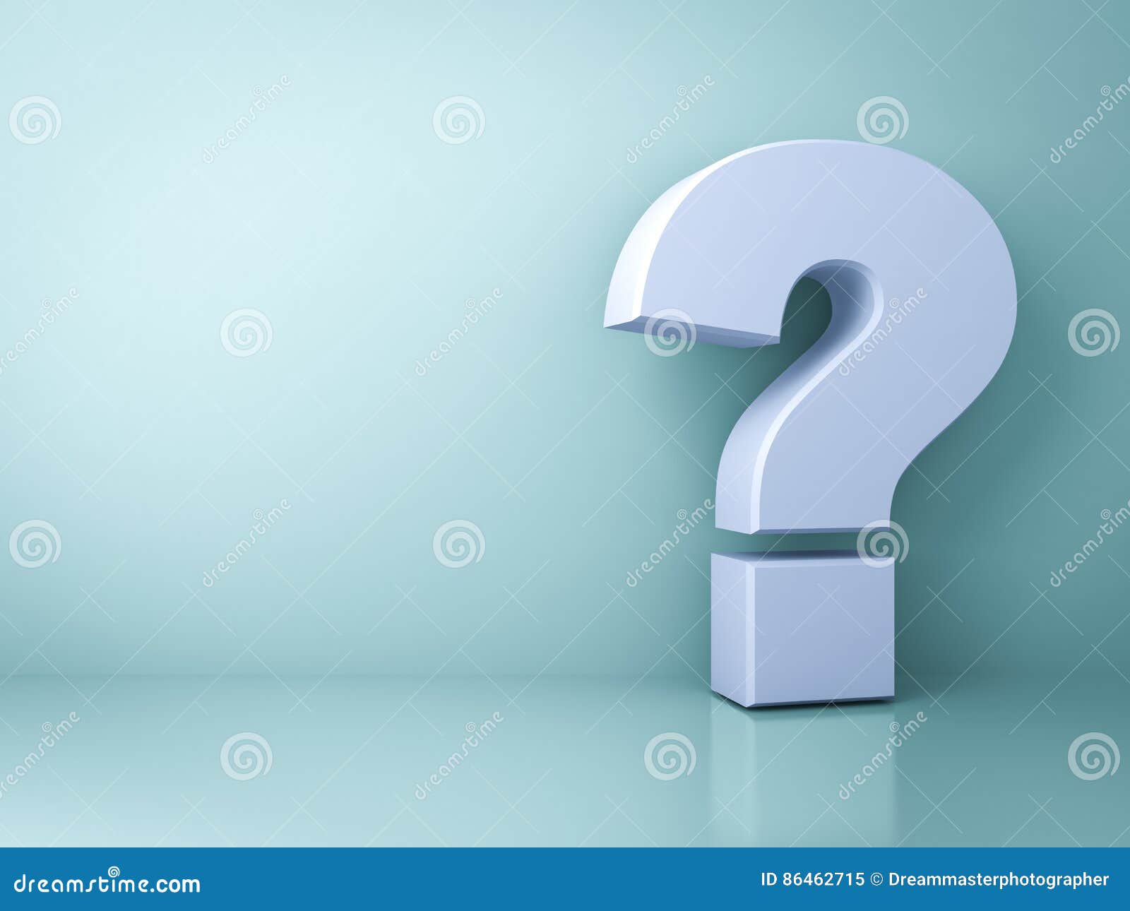 Question Mark on Green Background with Shadow and Reflection Stock ...