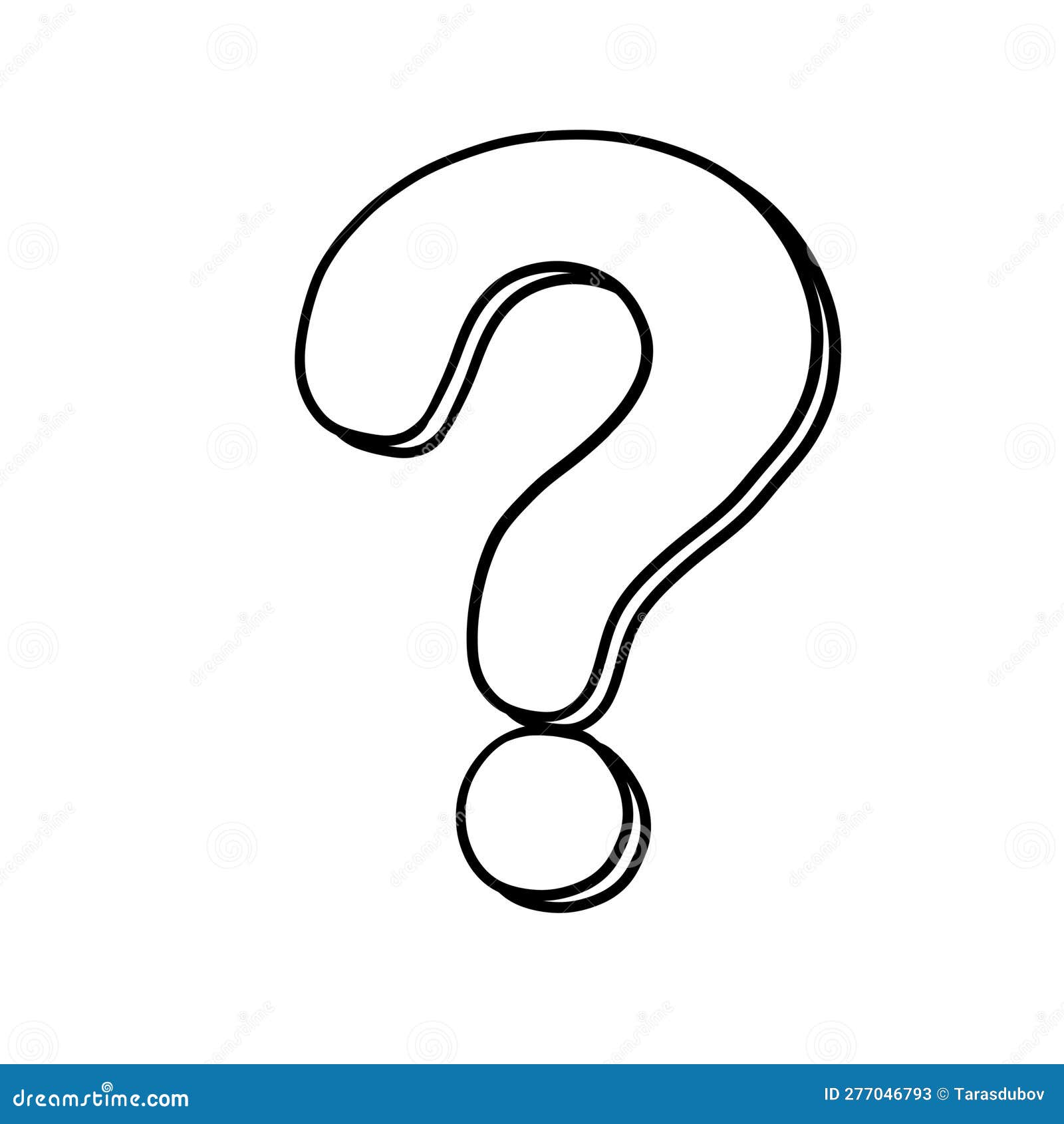 Question Mark. Hand Drawn Doodle FAQ Symbol. Stock Vector ...