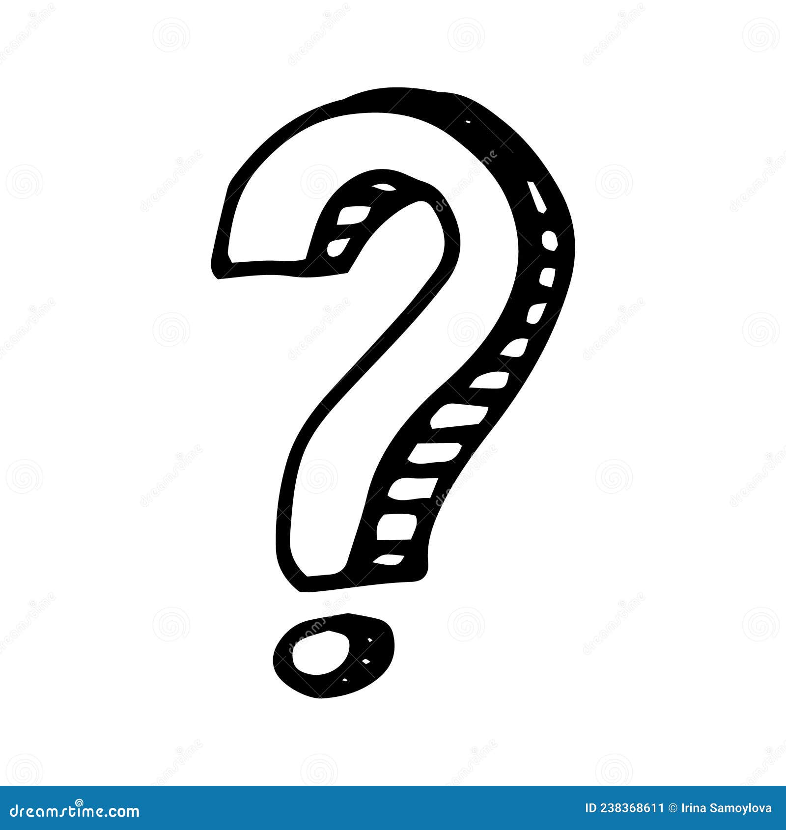 Question Mark Hand Drawn Doodle, . Icon, Sticker. Stock Illustration ...