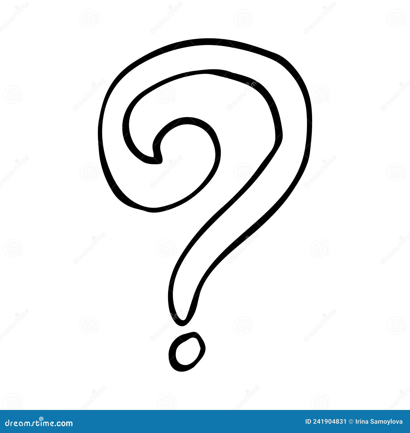 Question Mark Hand Drawn Doodle, Vector. Icon, Sticker. Stock Vector ...