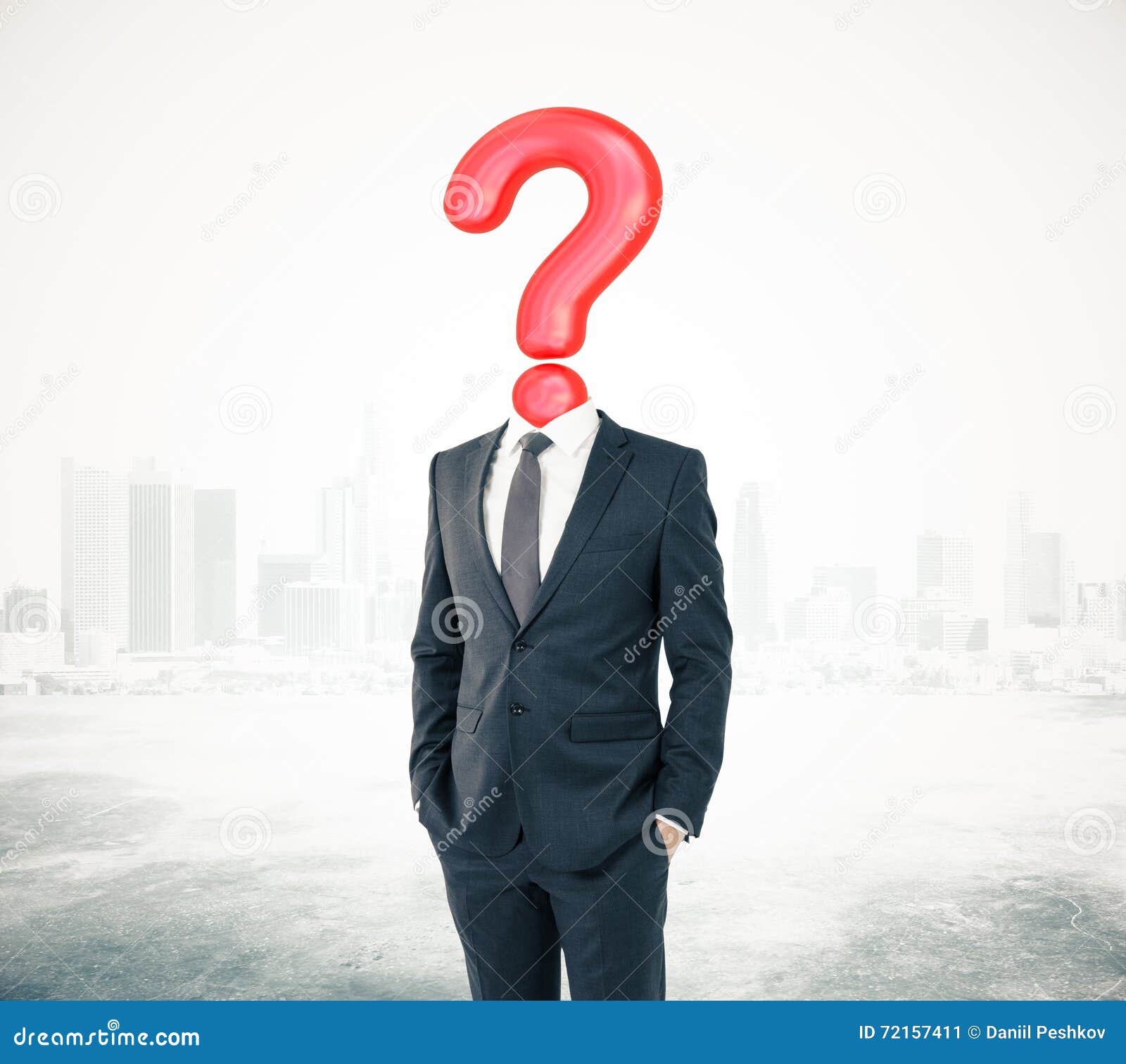 Question Mark Head Abstract City Stock Image - Image of body ...