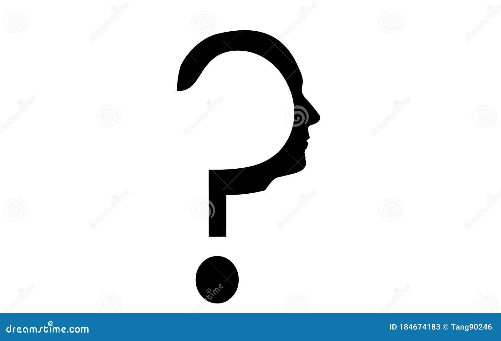 Question Mark Head Black Symbol Stock Illustration - Illustration of ...