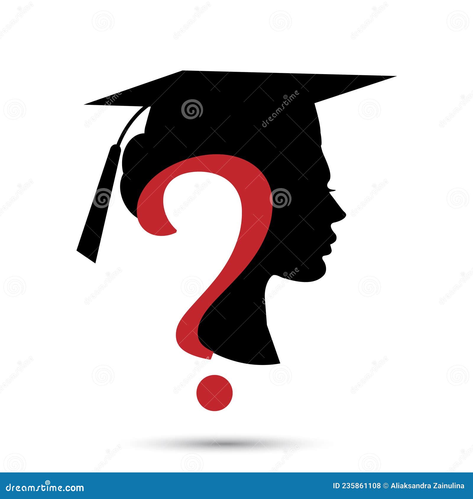 Question Mark Head With Graduation Student Icon Vector Illustration ...