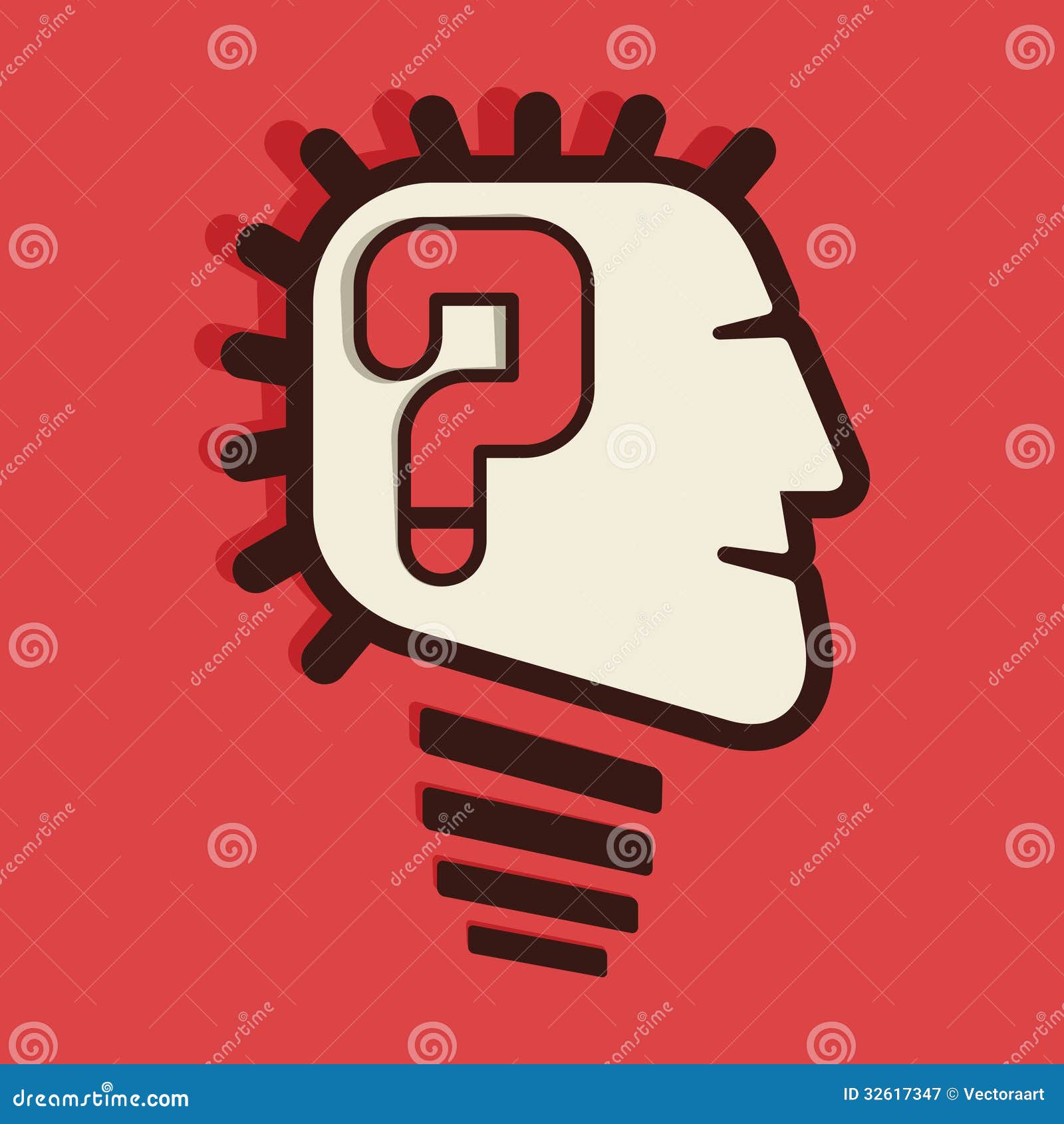 Question mark in head stock vector. Illustration of mark - 32617347
