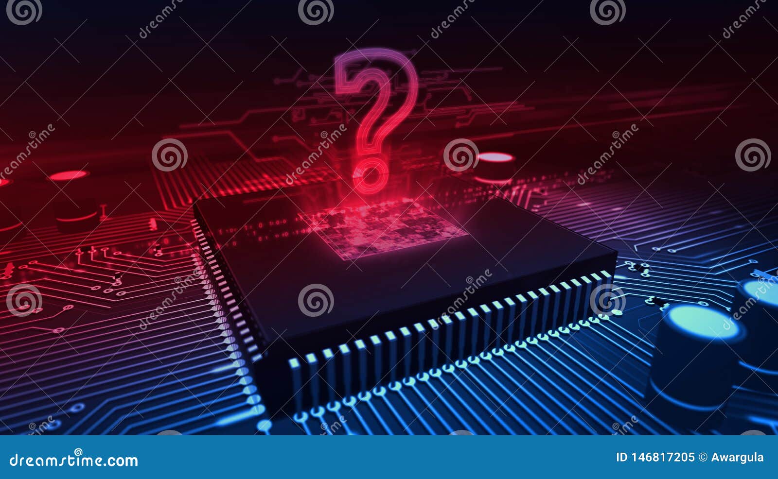 Question Mark Hologram on Cyber Background Stock Image - Image of ...