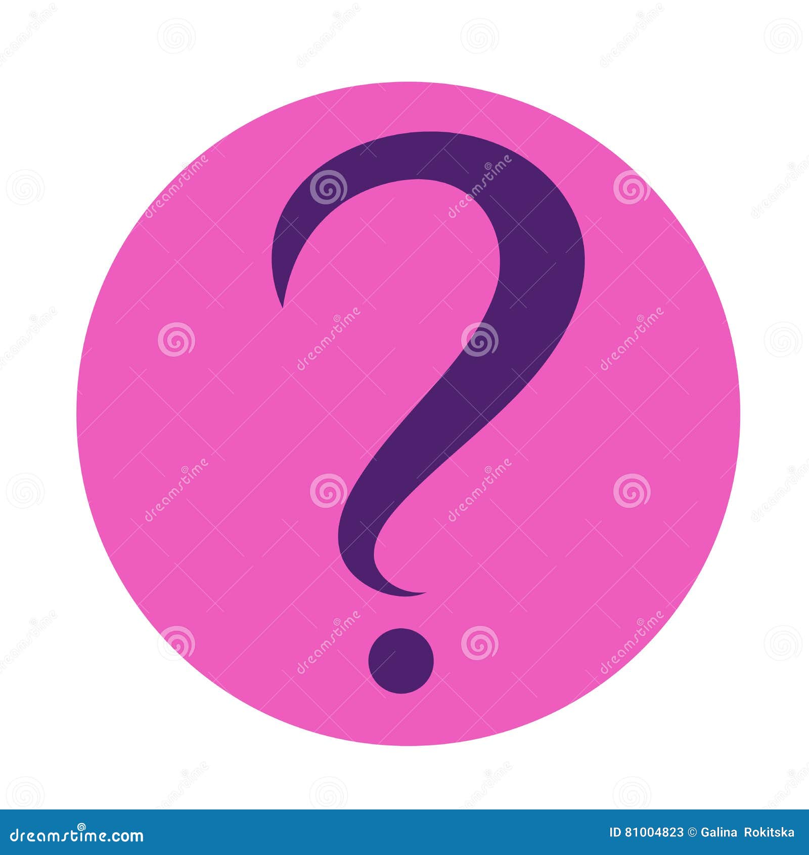 Question Mark in Hot Pink Circle. Vector Icon. Flat Design Style Stock ...
