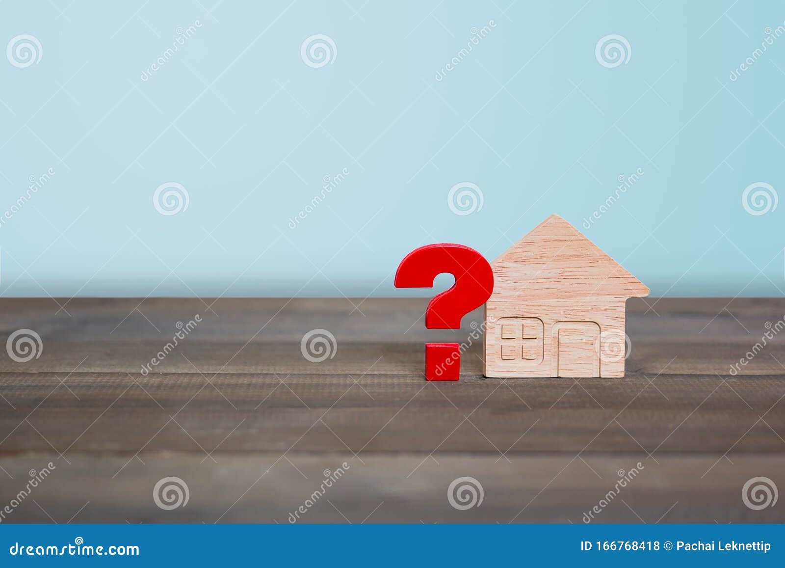 Question Mark with House on Wood Table , Problem Concept Stock Photo ...