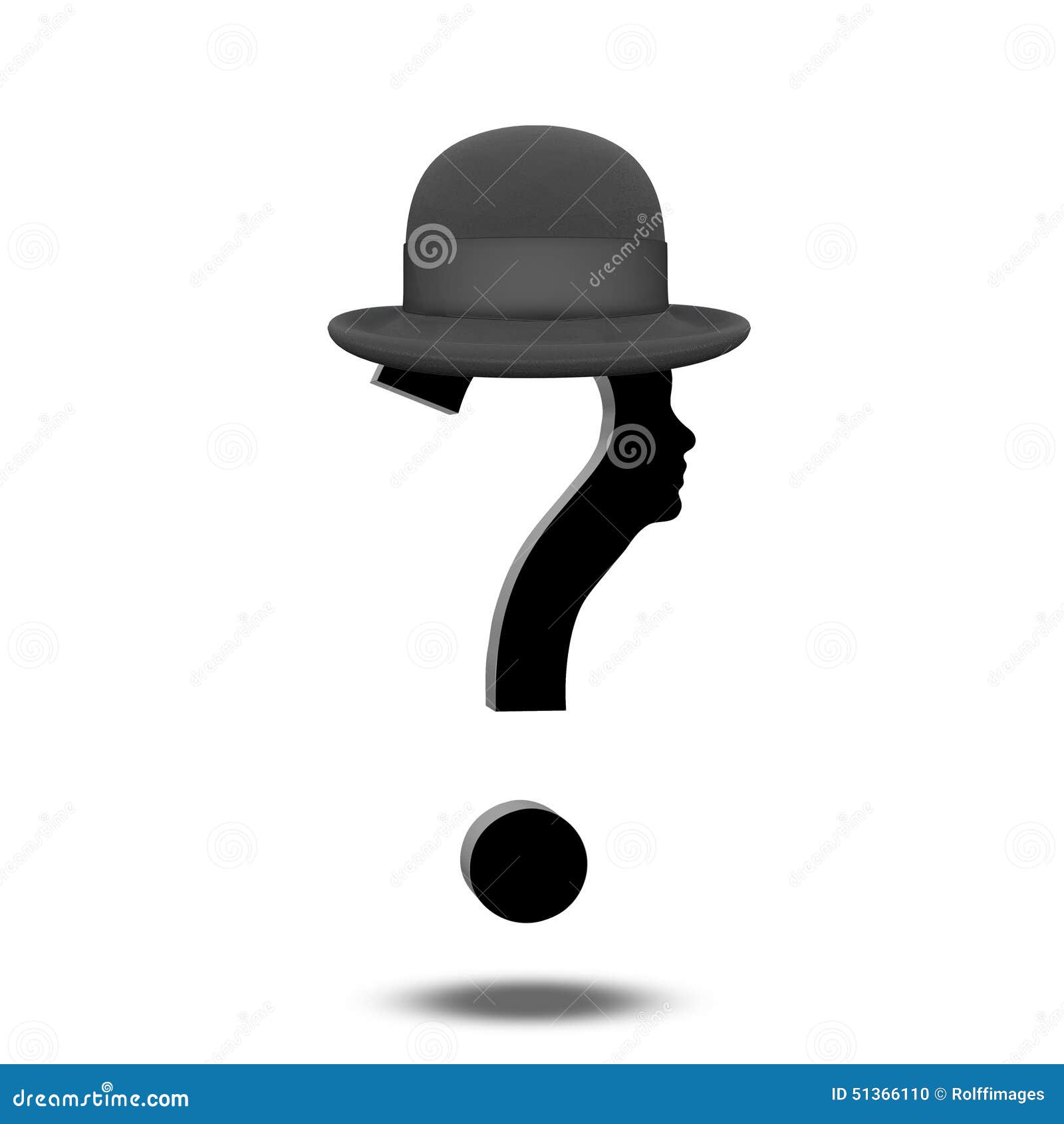 Question Mark Human and Hat Stock Illustration - Illustration of ...