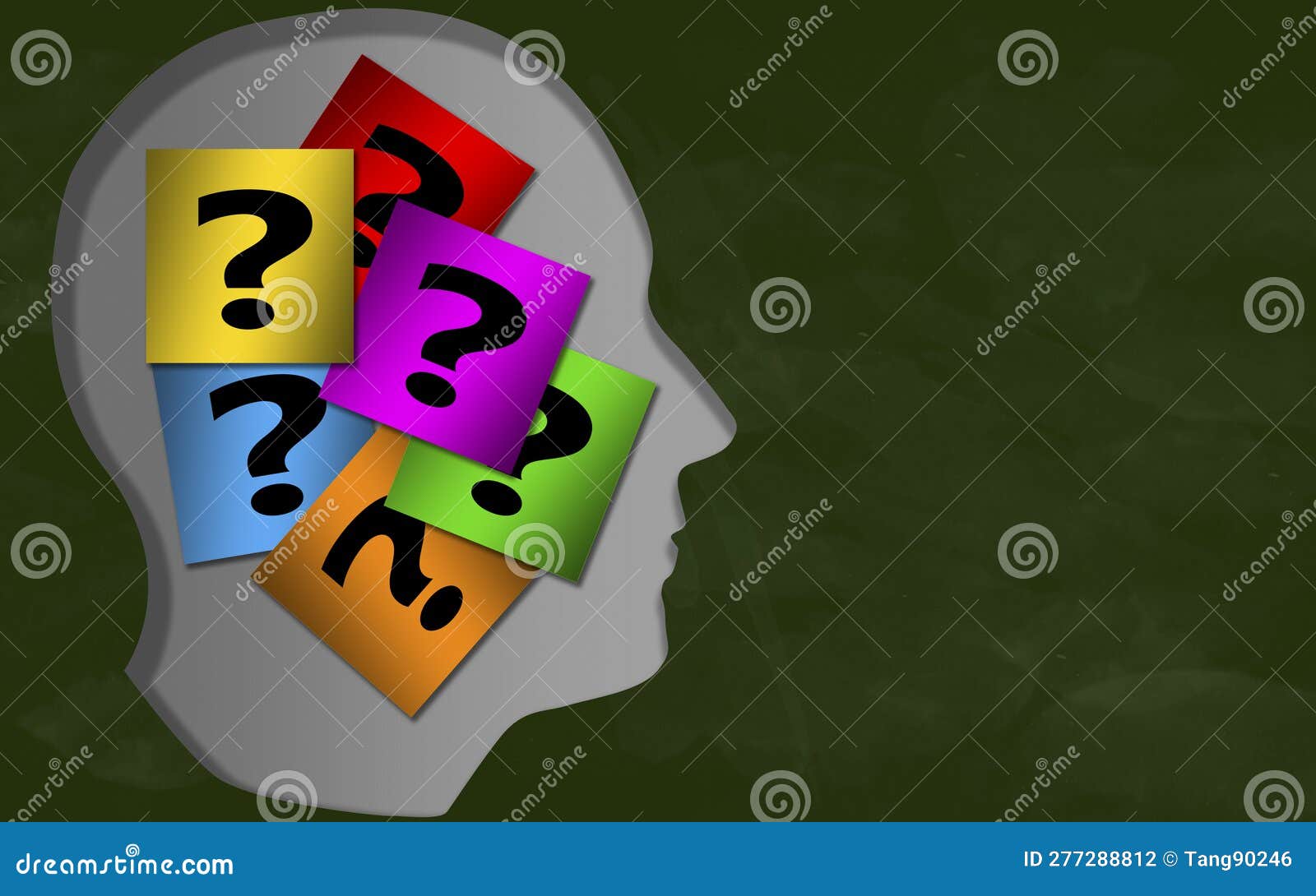 Question Mark with Human Head Stock Illustration - Illustration of ...