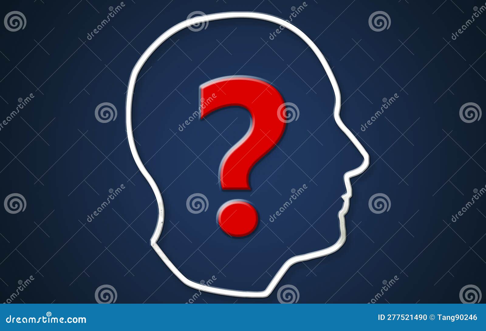 Question Mark with Human Head Stock Illustration - Illustration of ...