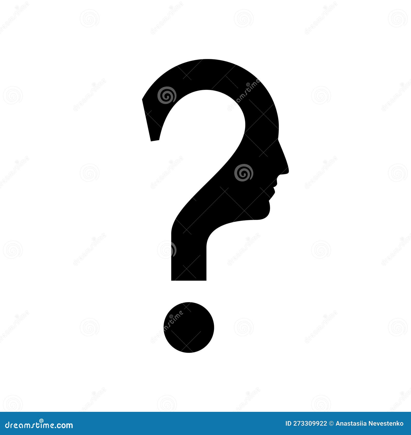 Question Mark Human Head. Human in Front of Whom the Big Problems and ...