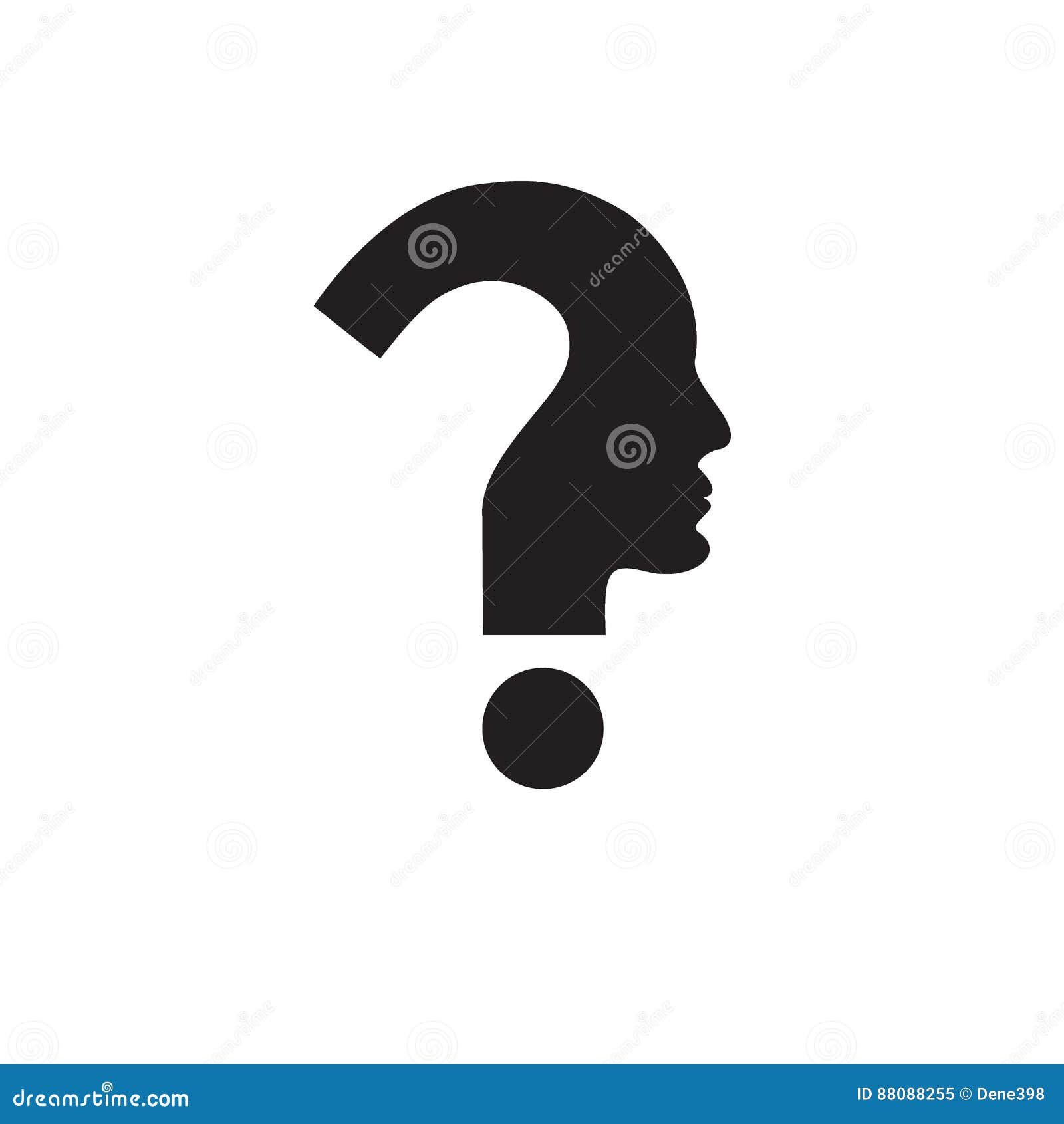 Question Mark Human Head Symbol Stock Vector - Illustration of ...