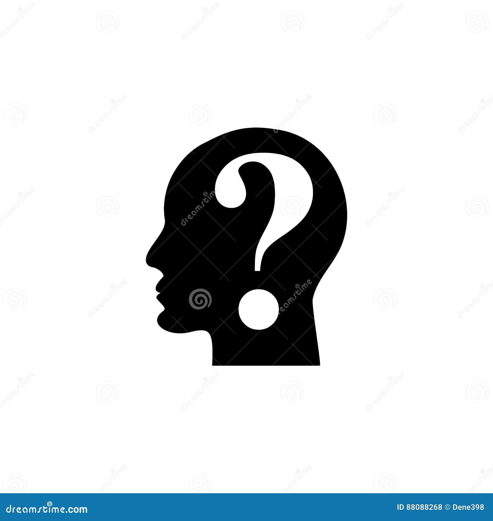 Question mark human head stock vector. Illustration of brain - 88088268