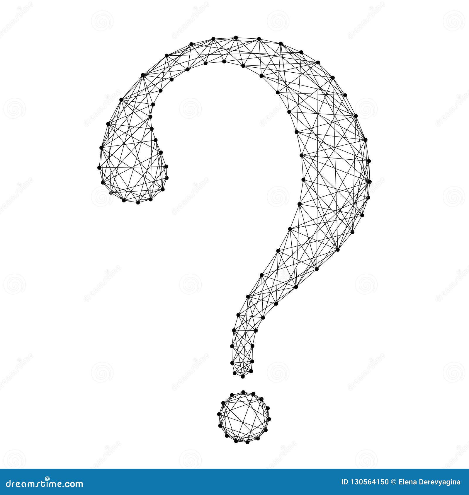 Question Mark Icon from Abstract Futuristic Polygonal Black Line Stock ...