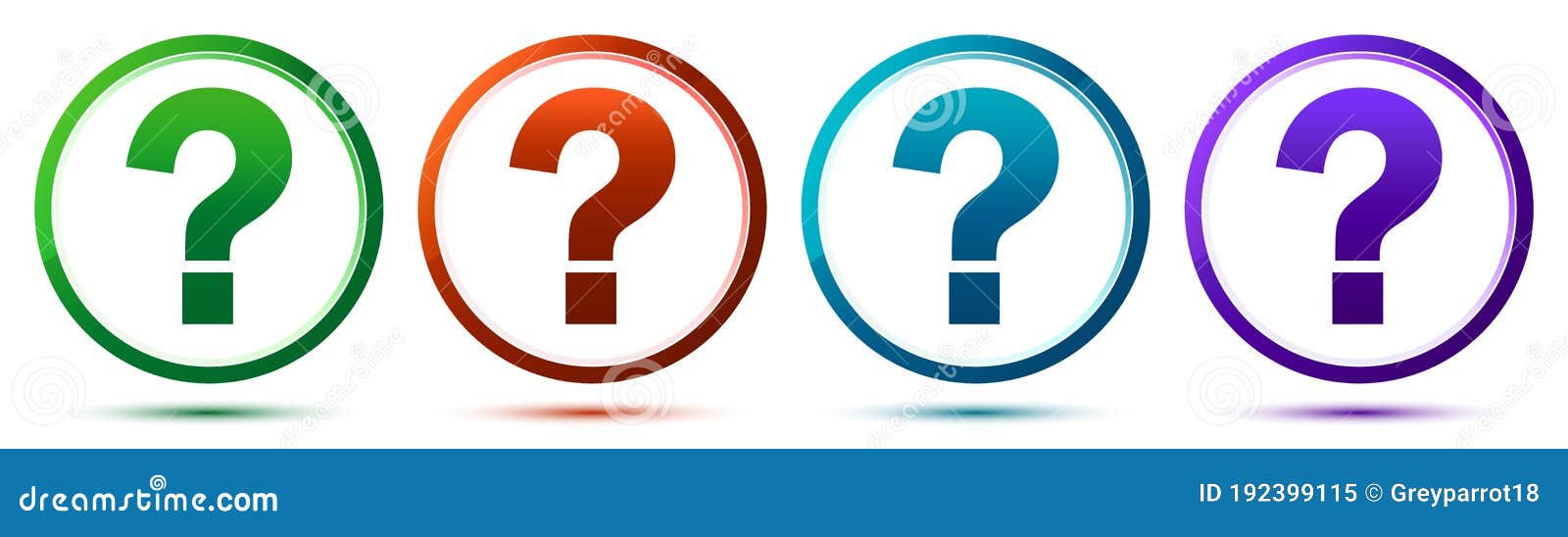 Question Mark Icon Artistic Frame Round Button Set Illustration Stock ...