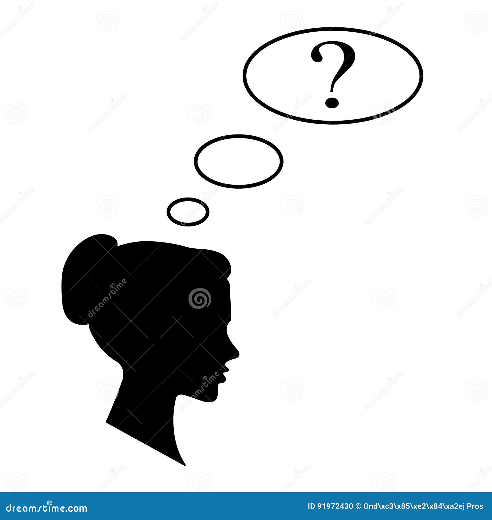 Question Mark, Icon Business with Female Face Stock Vector ...