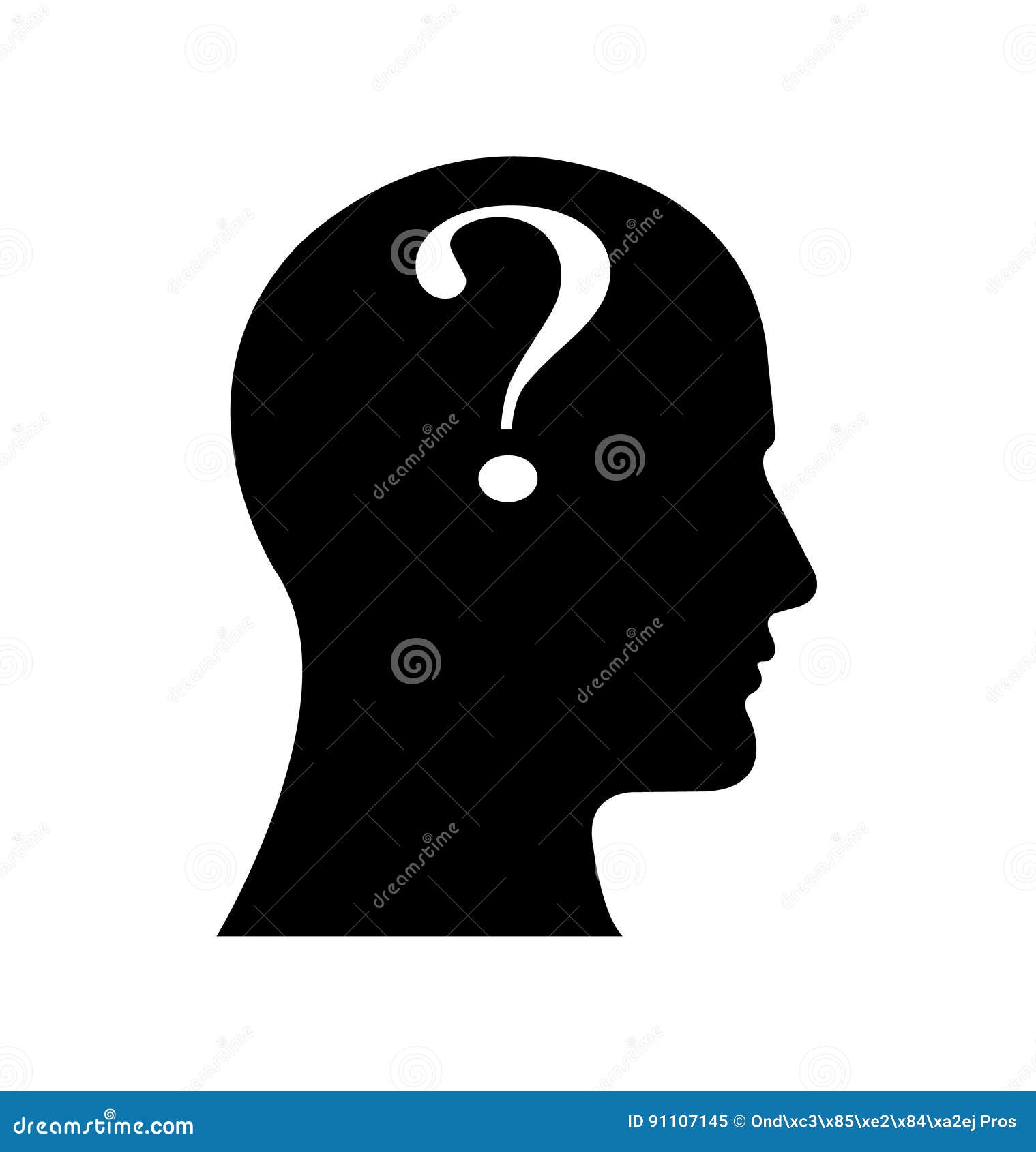 Question Mark, Icon Business with Male Face Stock Vector - Illustration ...