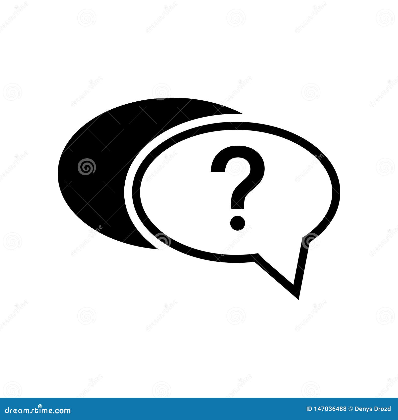 Question Mark Icon. Discussion Speech Bubble Vector Illustration ...