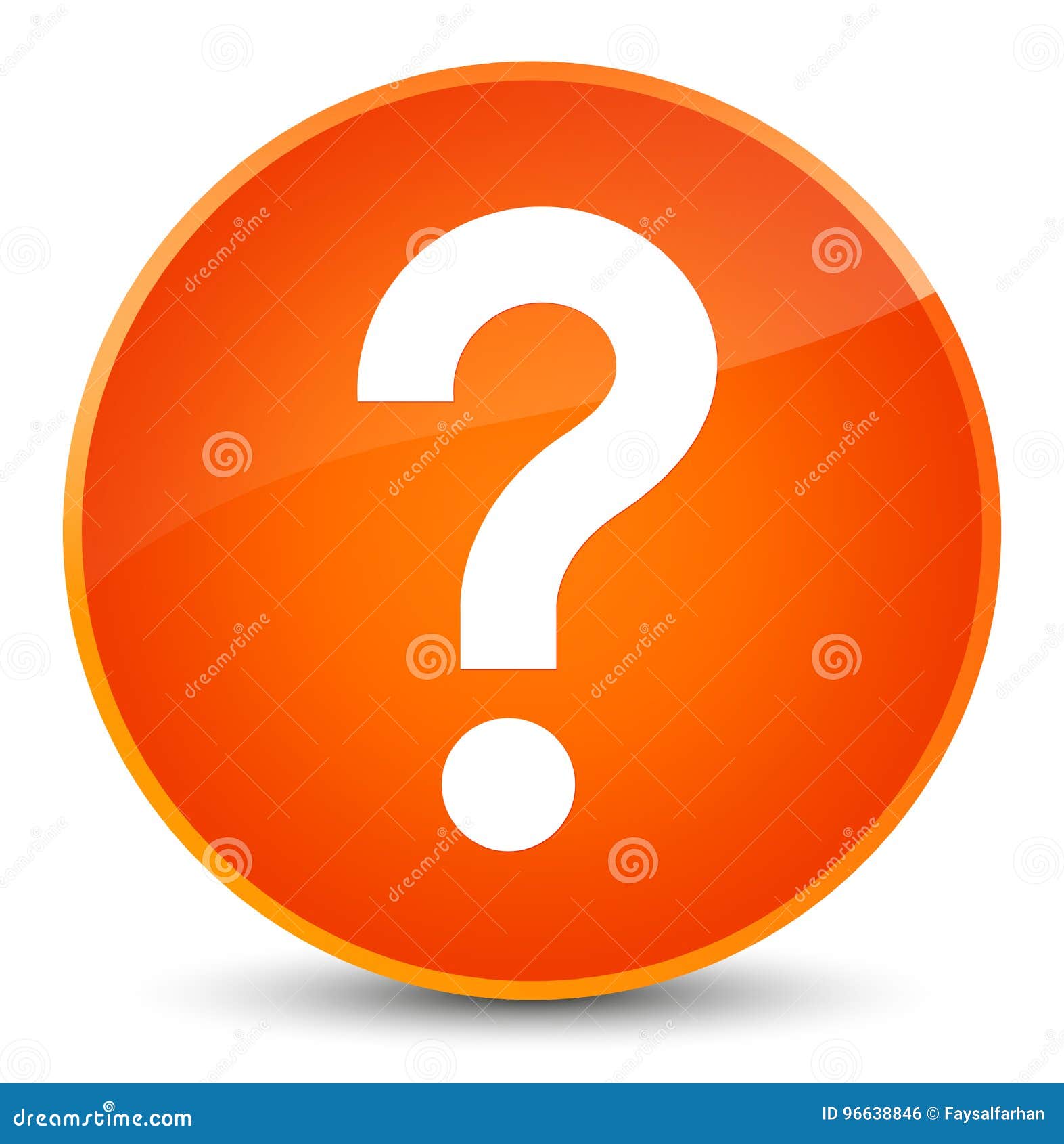 Question Mark Icon Elegant Orange Round Button Stock Illustration ...